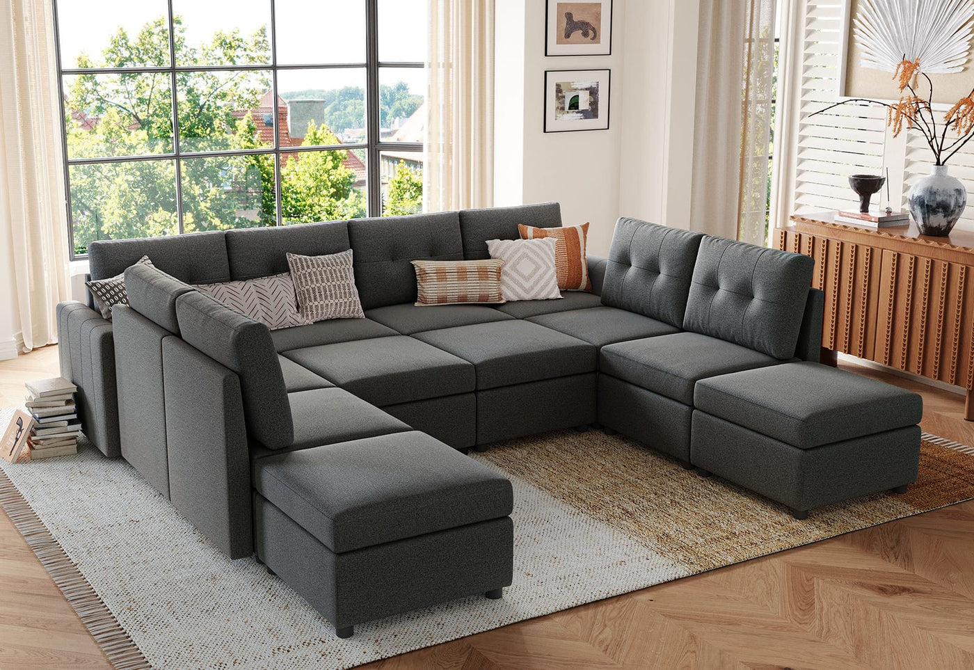 Extra-Large Modular Pit Couch - LINSY HOME