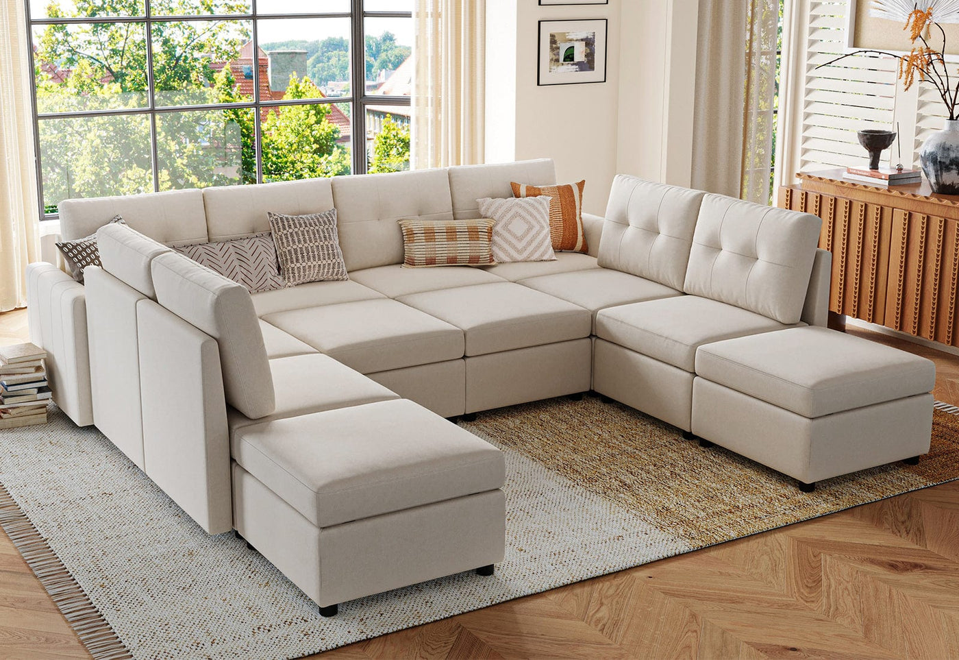 Extra-Large Modular Pit Couch - LINSY HOME