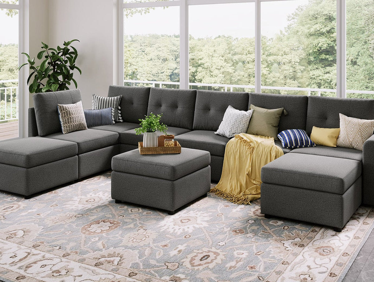 9-Piece Modular Sectional Sofa Oversized Modern Couch - LINSY HOME