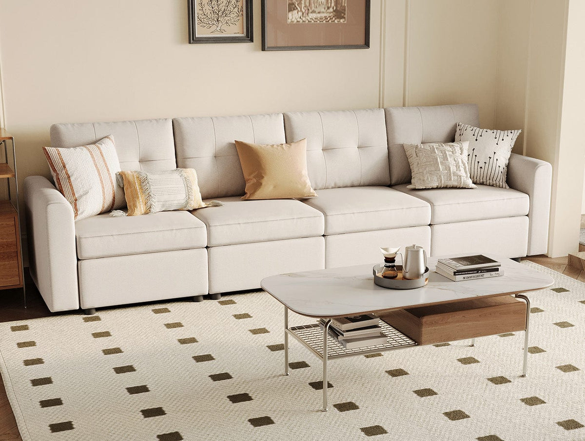 4-Seater Small Modular Sofa with Storage - LINSY HOME