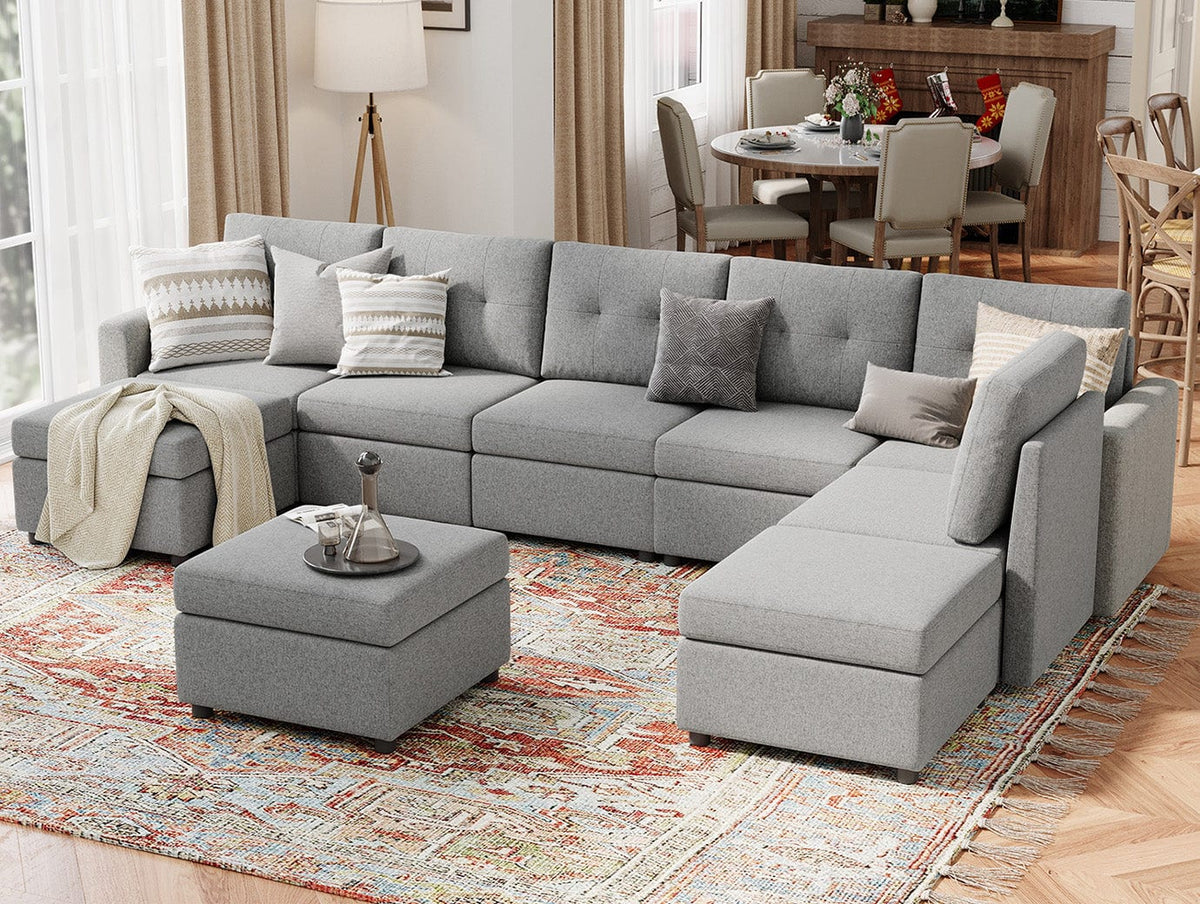 9-Piece Modular Sectional Sofa Oversized Modern Couch - LINSY HOME